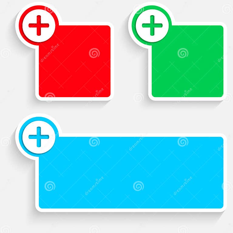 Text box with plus sign stock vector. Illustration of color - 33985181