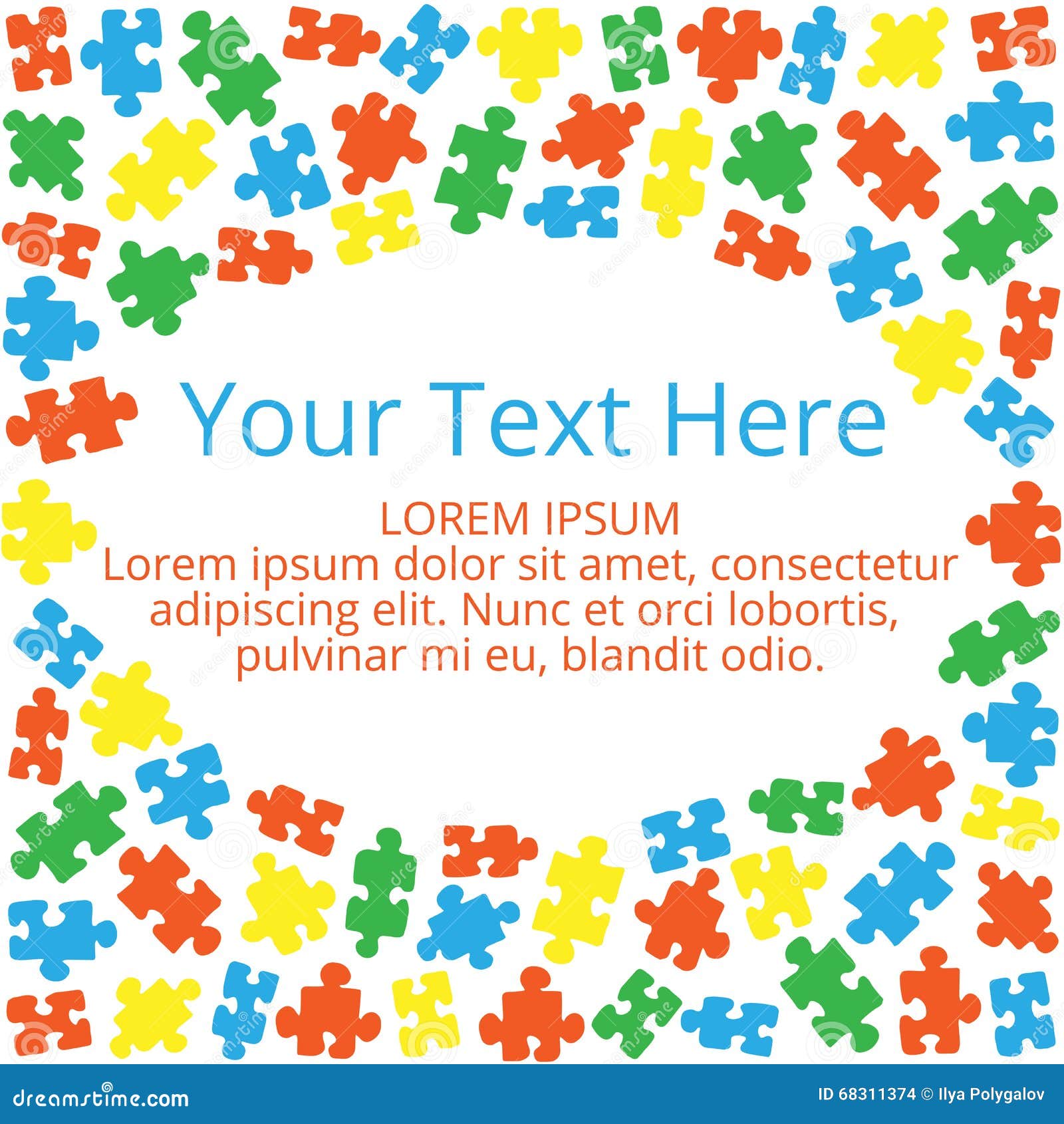 Text box with puzzles 01 stock illustration. Illustration of backdrop ...