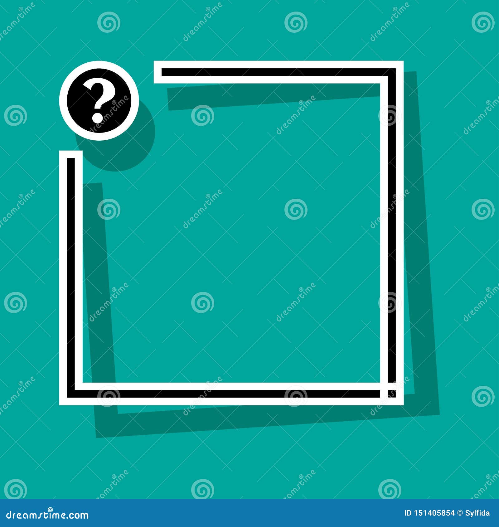 Text Box with Question Mark Button. Black and White Frame for Your Text ... Text Box with Question Mark Button. Black and White Frame for Your Text ...