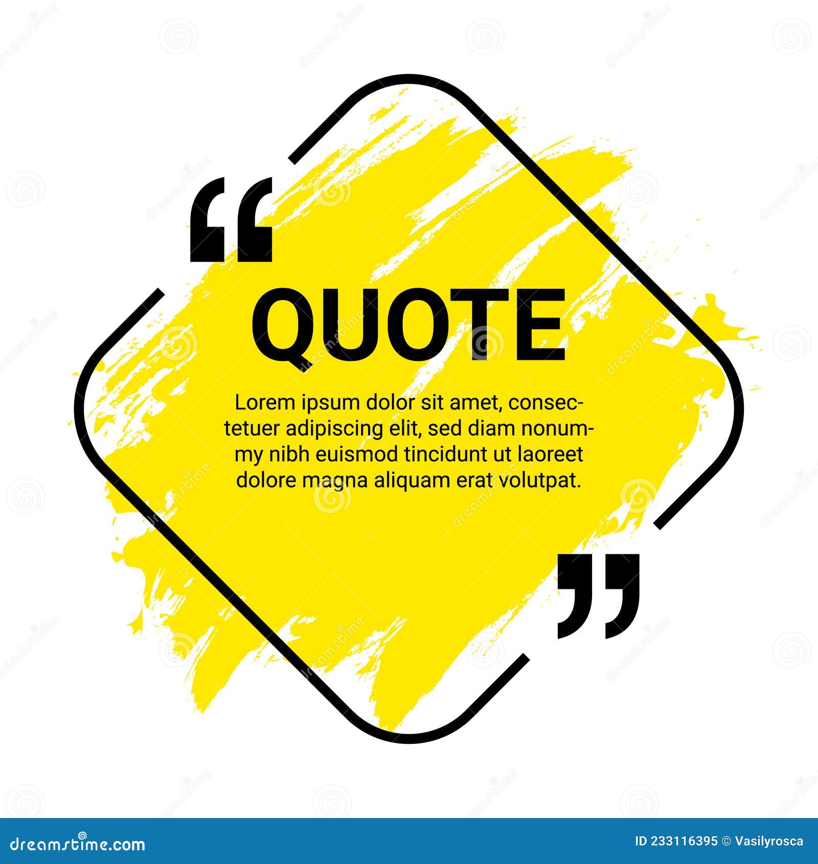 Text Box Quote Vector Template Label Watercolor Banner Design. Word ...