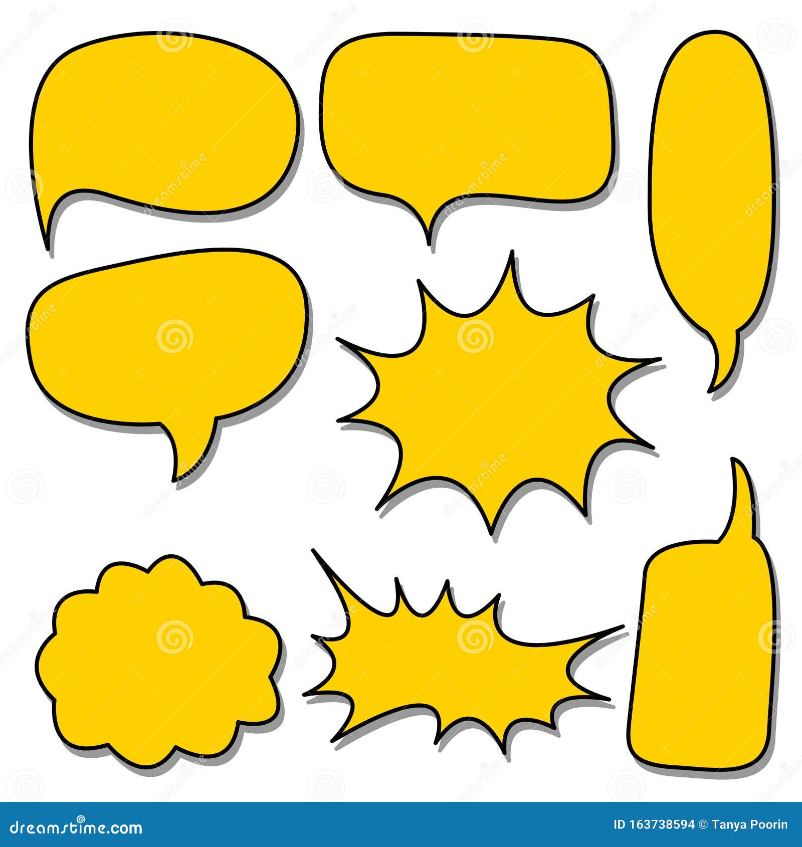 Comic Speech Frames. Text Box Set Isolated On White Background. Vector ...