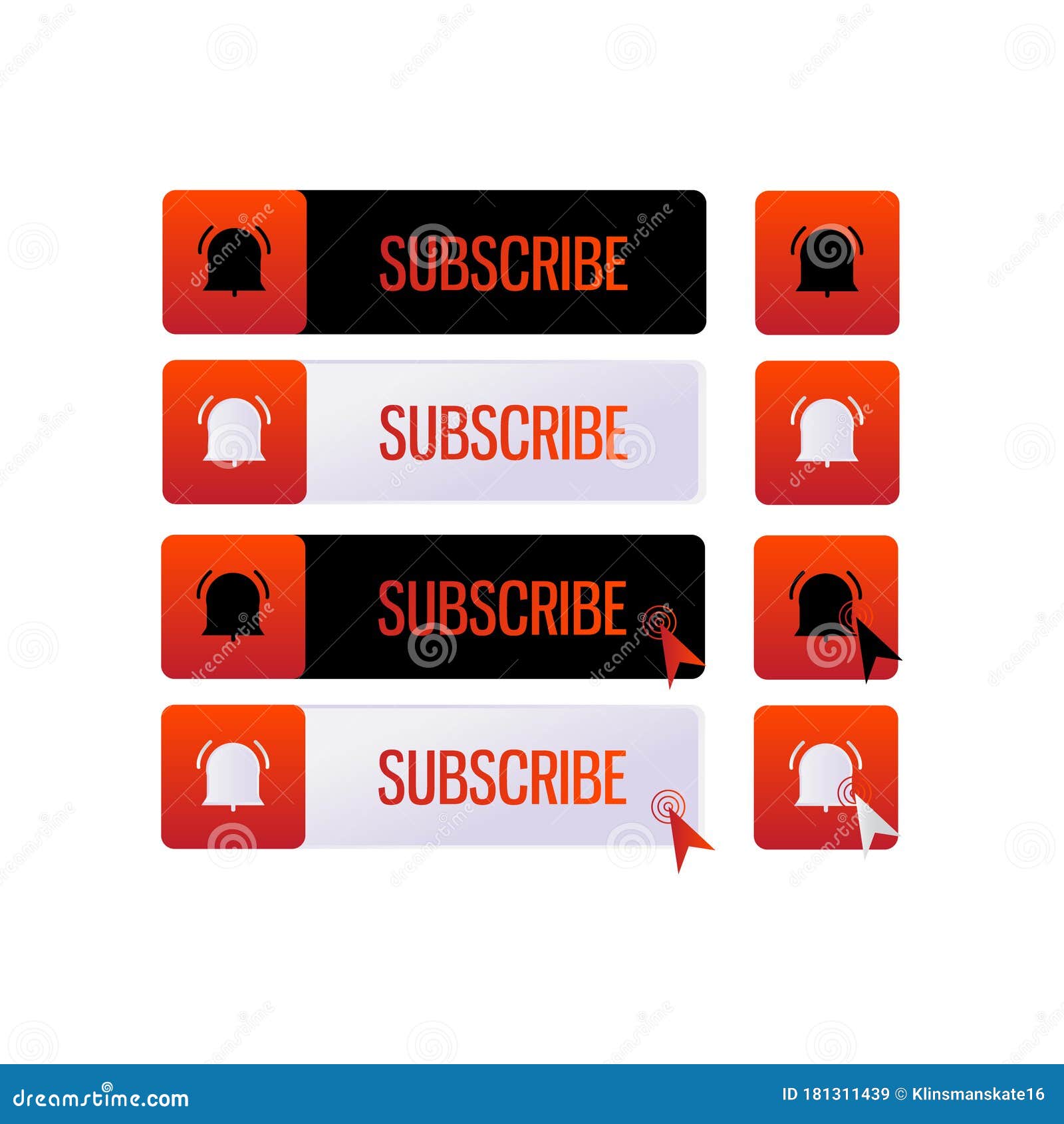 Text Box and Subscribe Button and Icon Set Stock Illustration ...