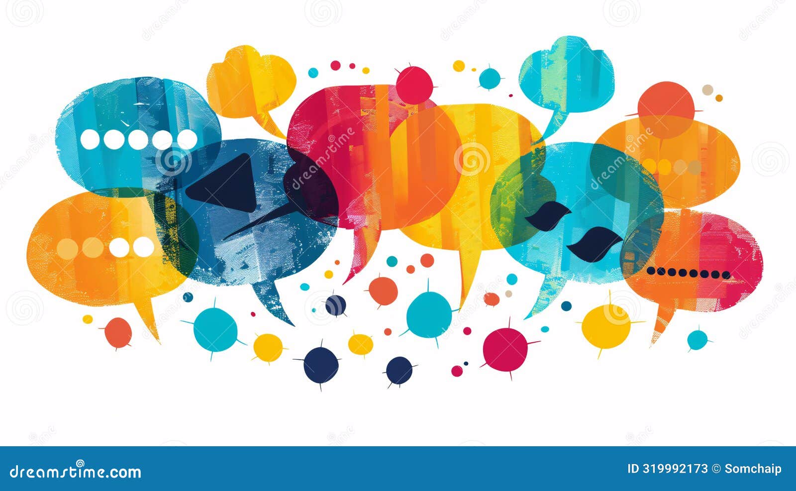 Text Boxes and Colourful Box Form a Speech and Ideas.Generate AI Stock ...