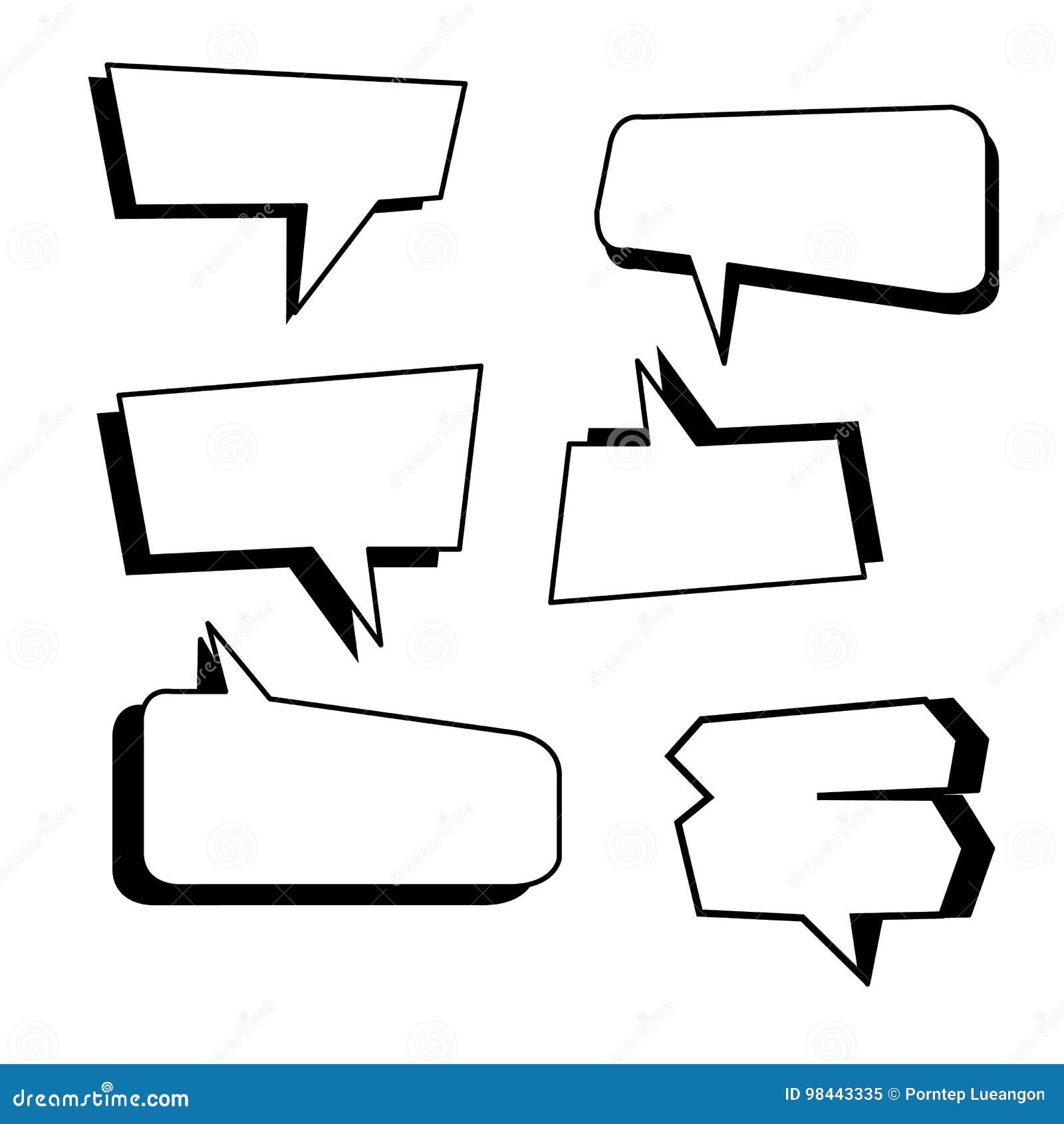 Text Boxes Comic Set Vector Illustration Stock Vector - Illustration of ...