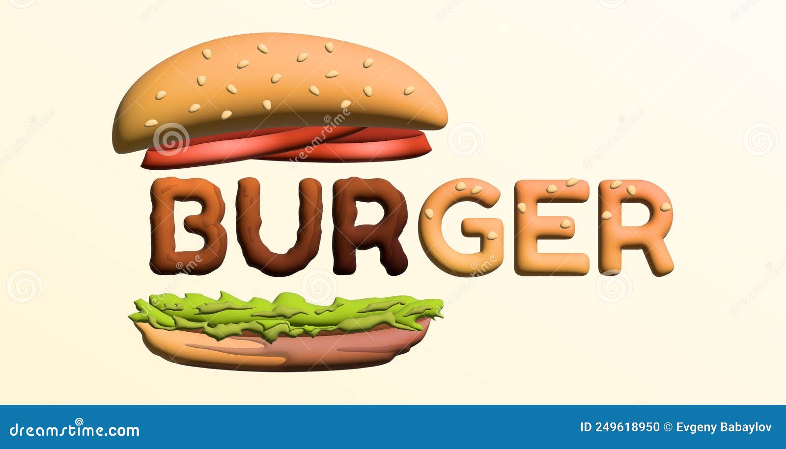 Text BURGER Stylized As a Hamburger. Stylish Design for a Brand, Label ...