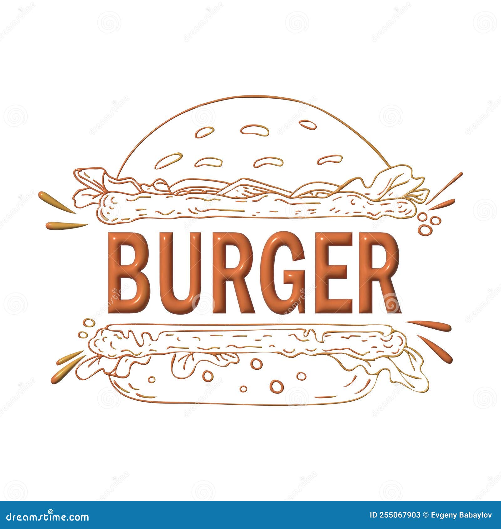 Text BURGER Stylized As a Hamburger. Stylish Design for a Brand, Label ...