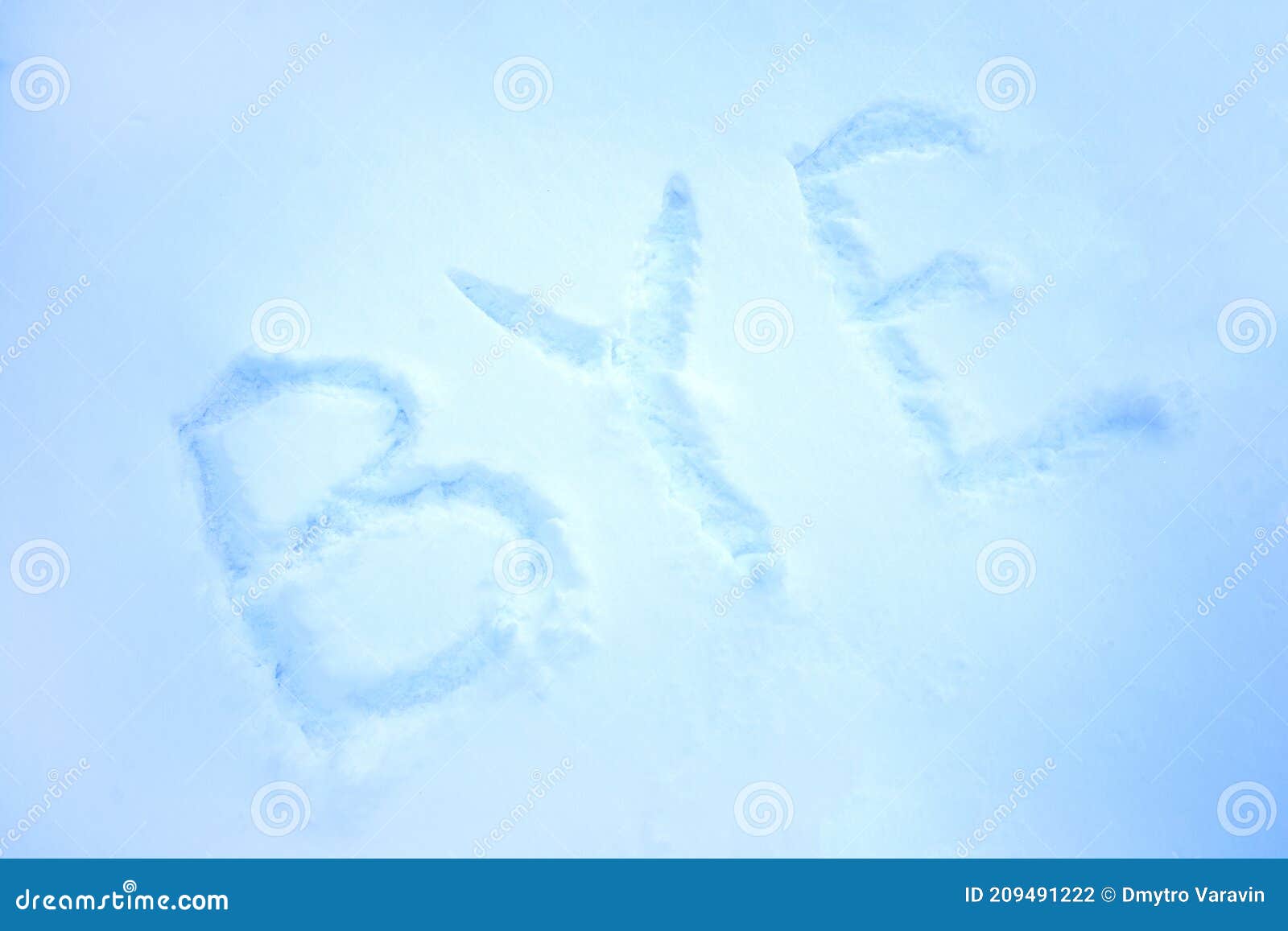 Text Bye Written on a Snow Surface. Stock Photo - Image of written ...