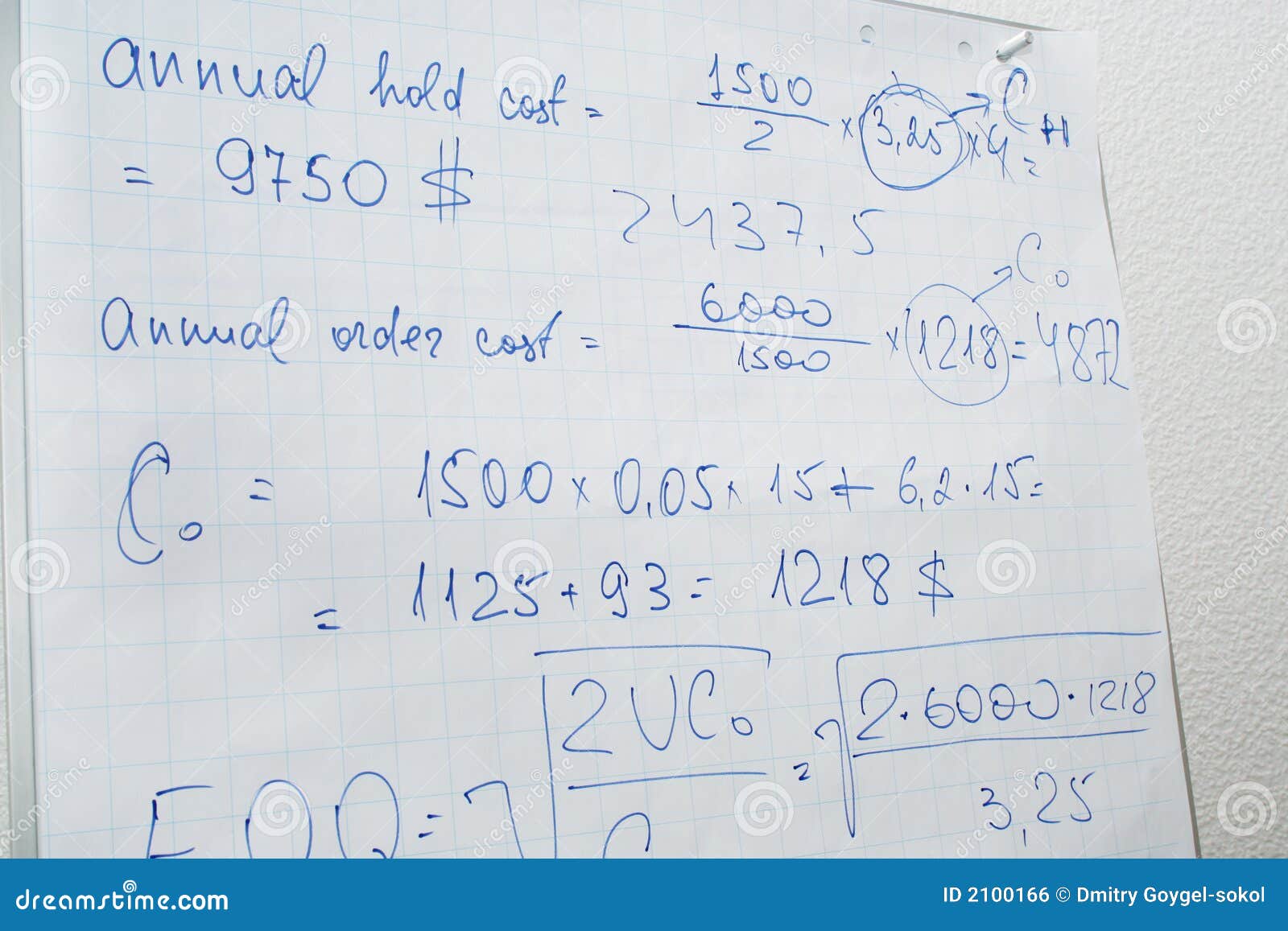 Text of Calculations on Paper Stock Photo - Image of room, seminar: 2100166
