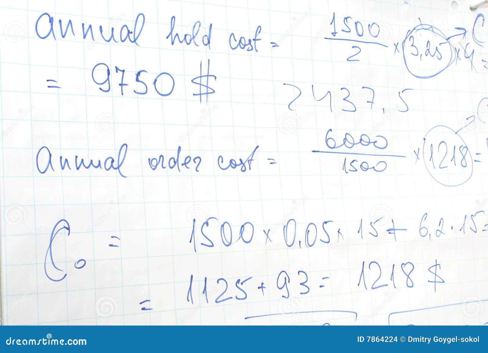 Text of Calculations on the Paper Stock Photo - Image of boardroom ...