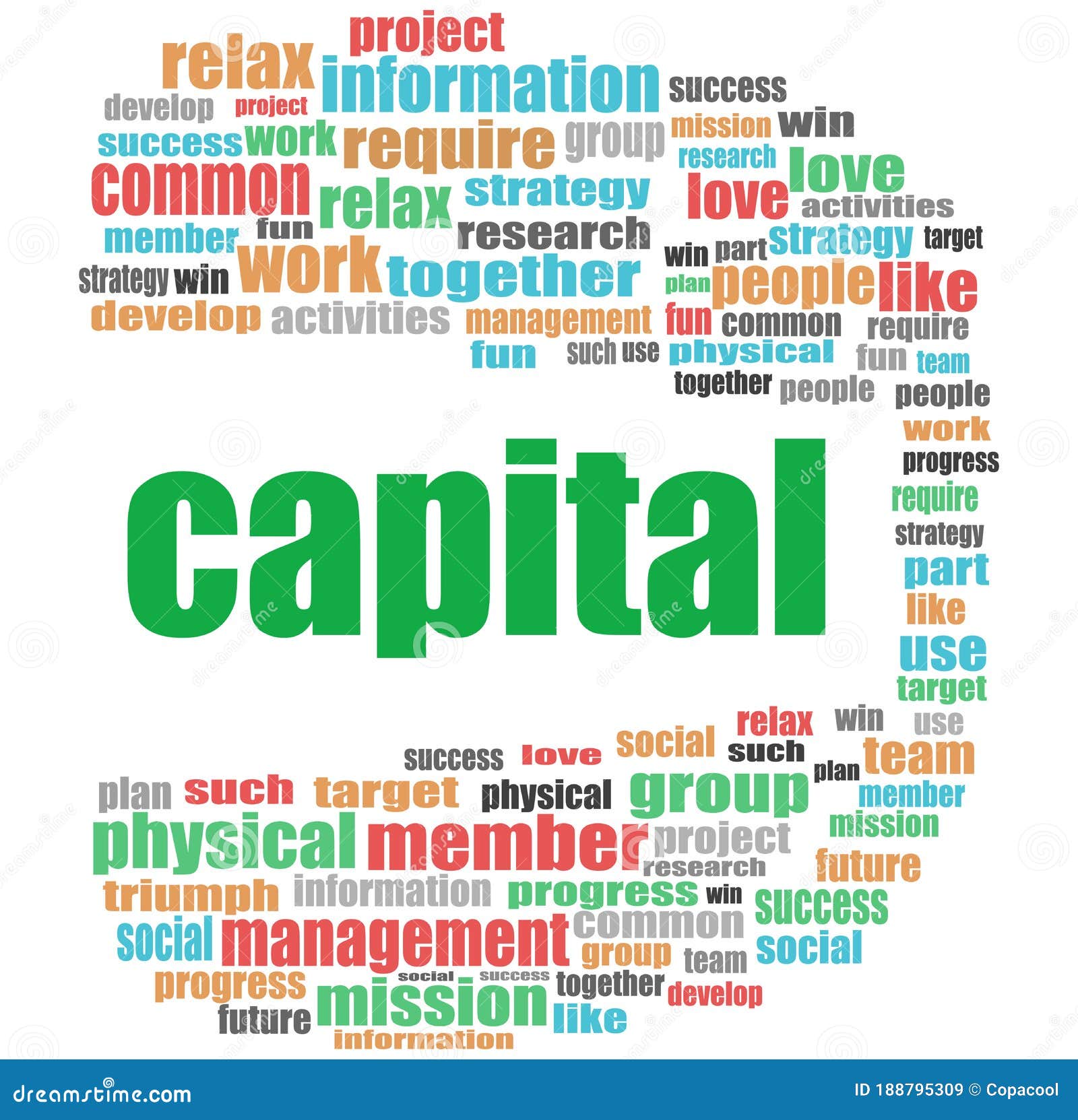 Capital Business Card Text. Modern Lettering Poster. Color Word Art ...