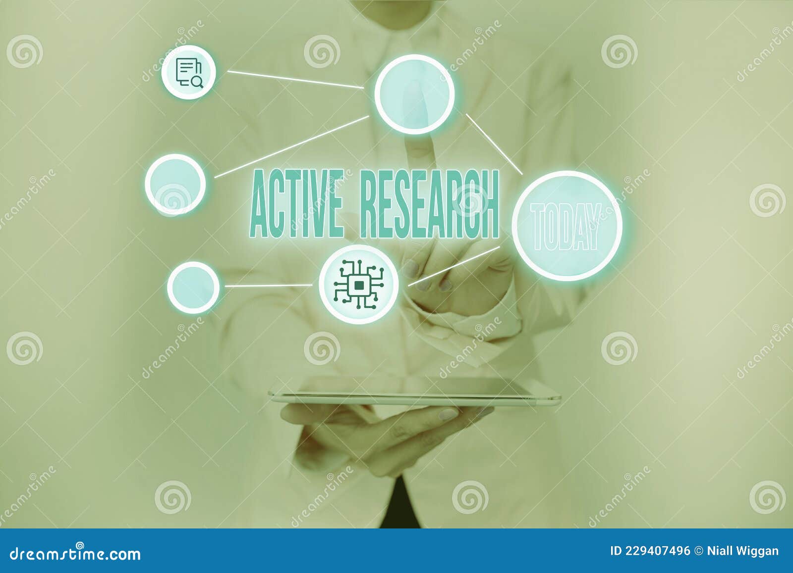 Writing Displaying Text Active Research. Word Written on Simultaneous ...