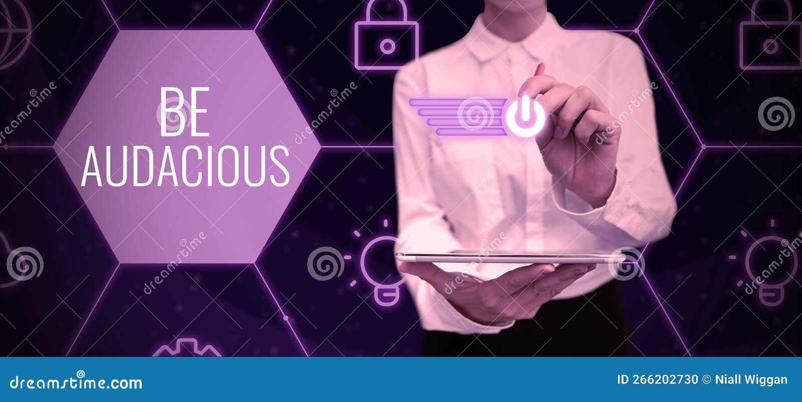 Text Caption Presenting Be Audacious. Word for Takes Risks in Order To ...