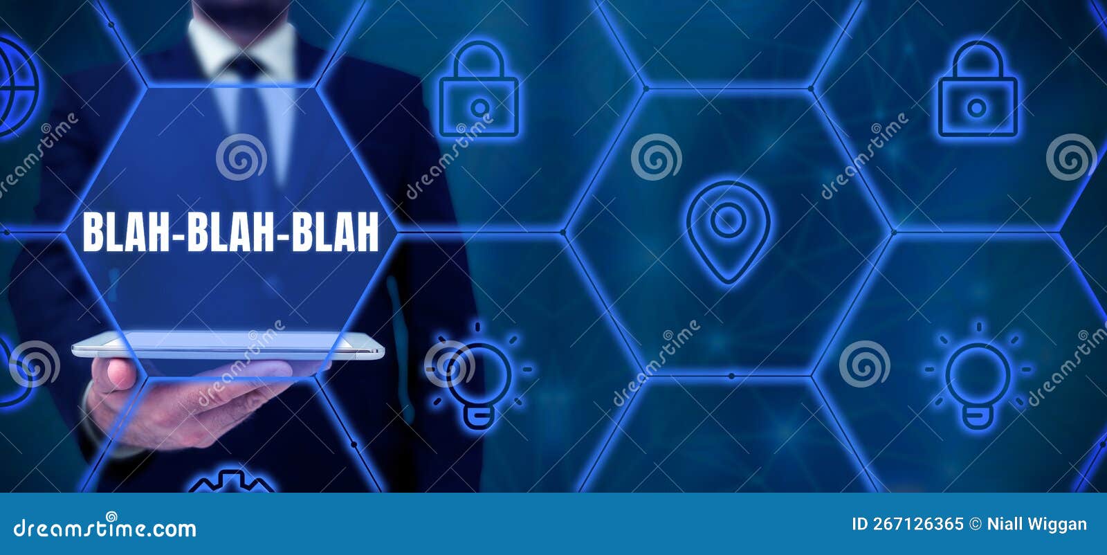 Text Caption Presenting Blah Blah Blah. Word for Talking Too Much False ...