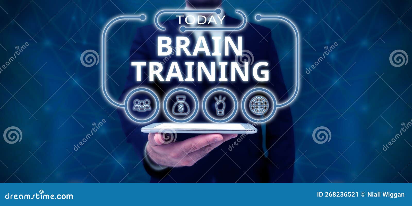 Text Caption Presenting Brain Training. Concept Meaning Mental ...