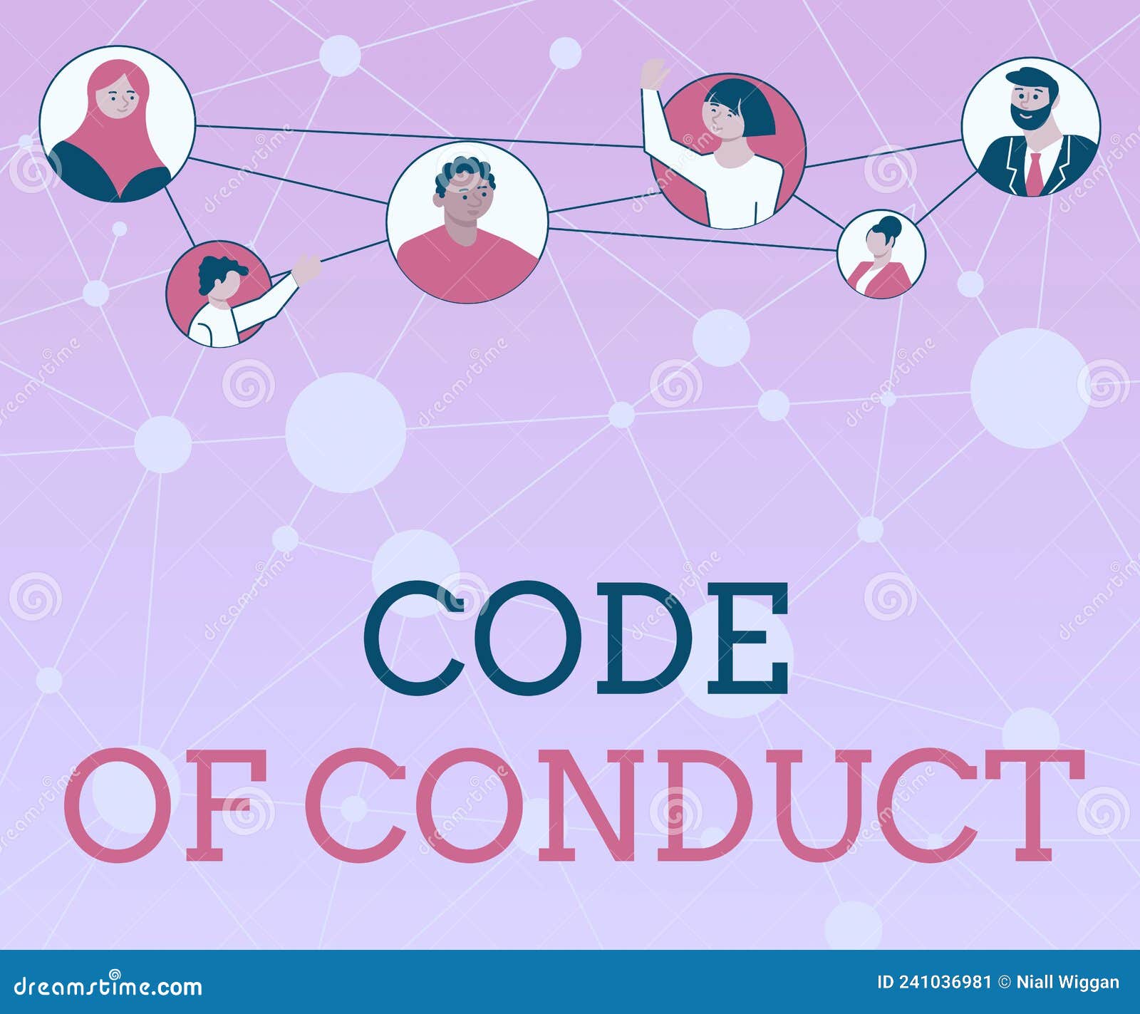 Writing Displaying Text Code of Conduct. Business Showcase Ethics Rules ...