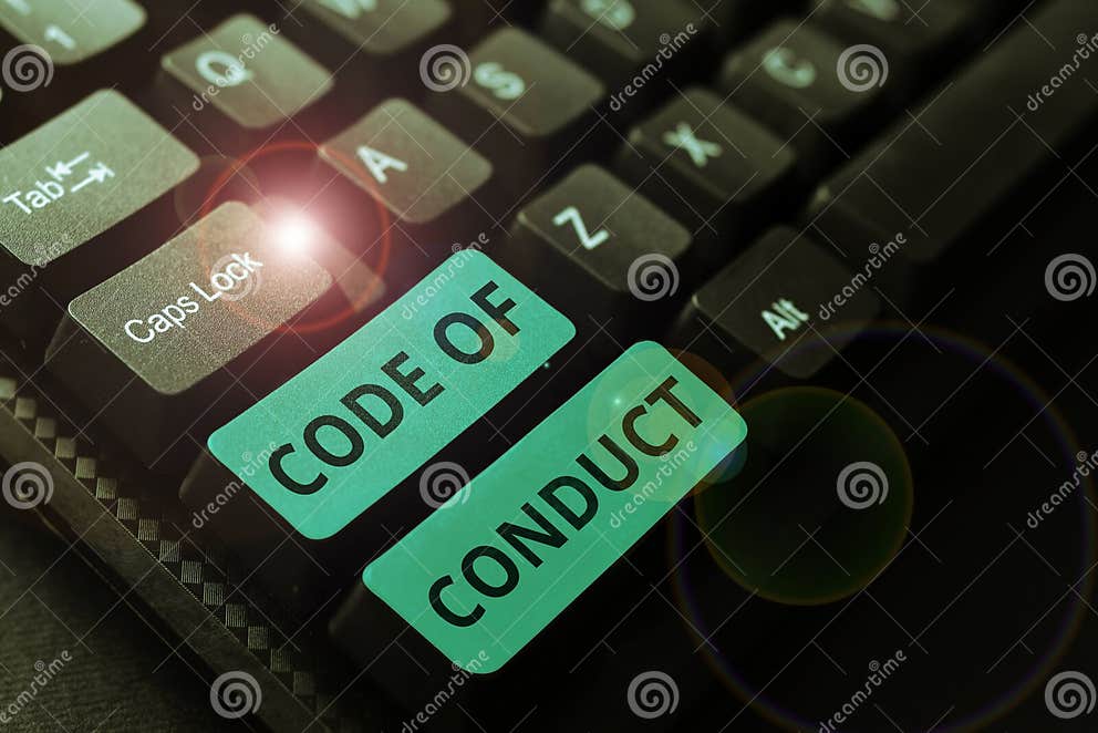 Text Caption Presenting Code of Conduct. Word Written on Ethics Rules ...