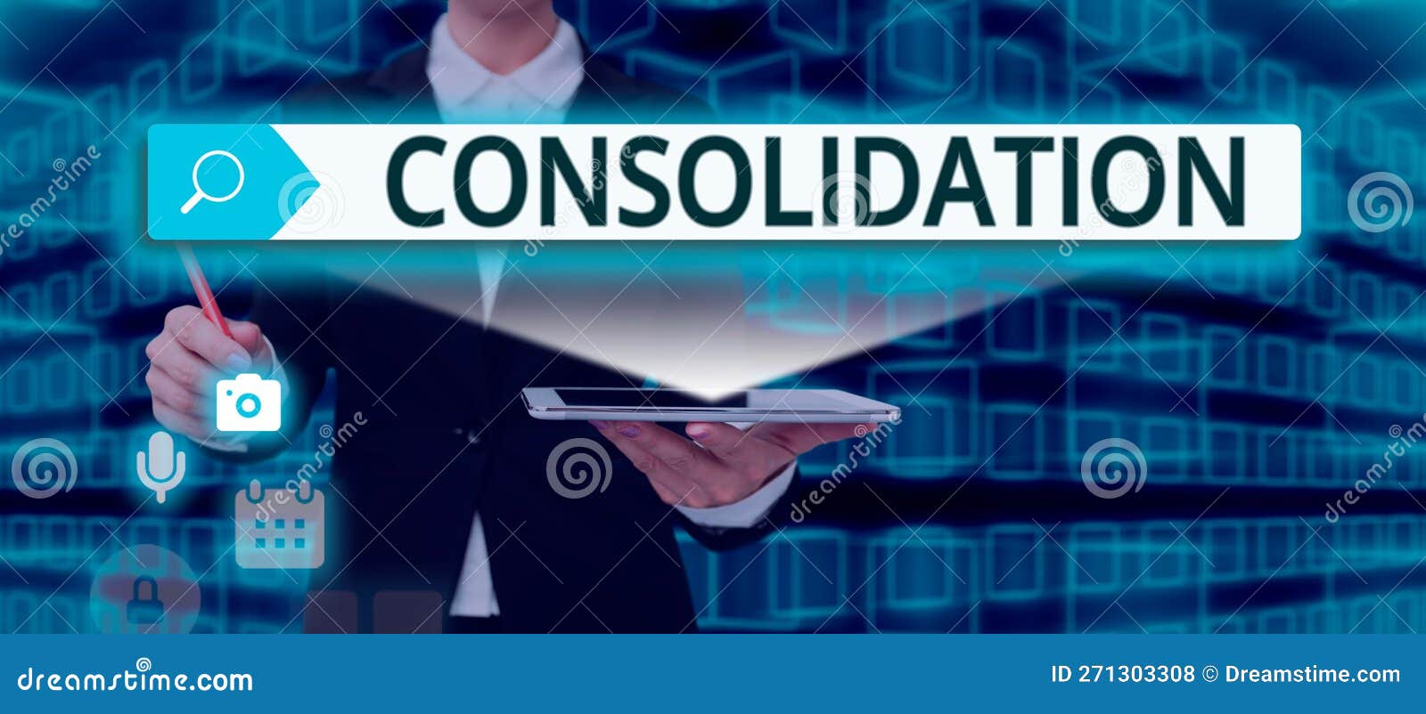 Text Caption Presenting Consolidation. Internet Concept Action or ...