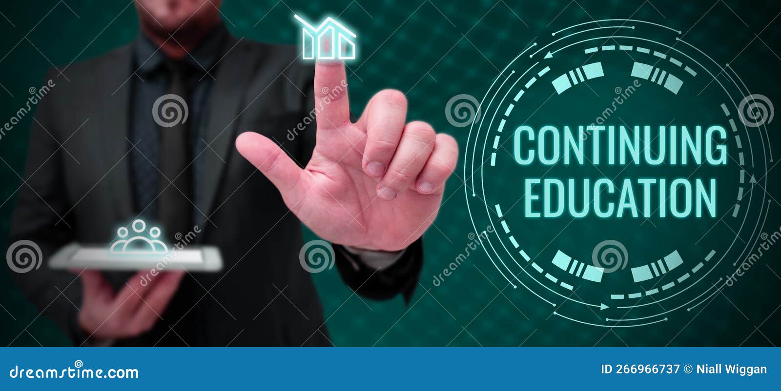 Text Caption Presenting Continuing Education. Business Idea Continued ...