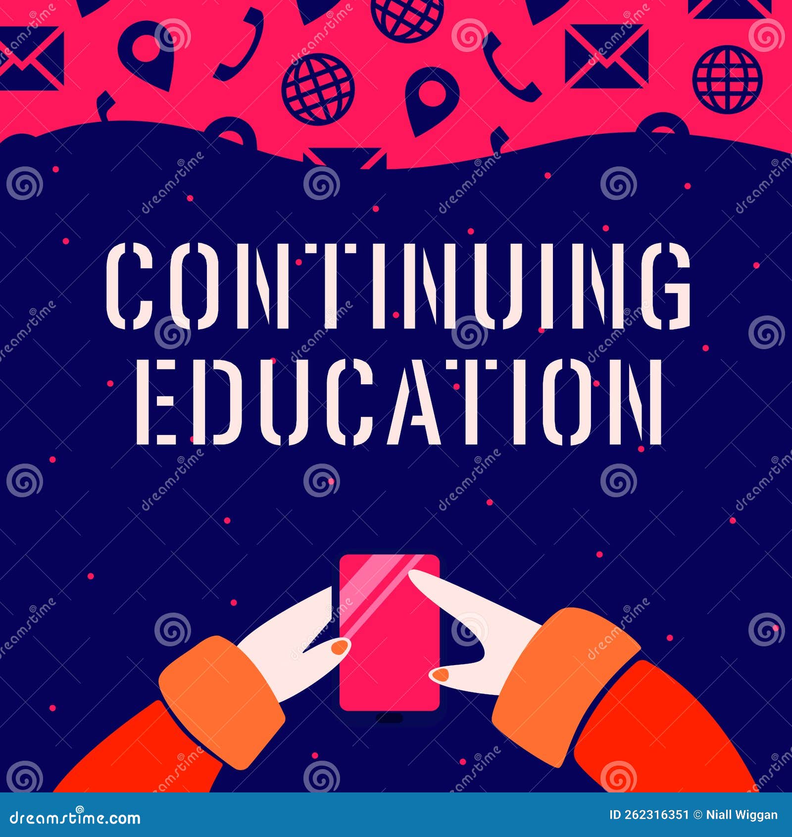 Text Caption Presenting Continuing Education. Concept Meaning Continued ...