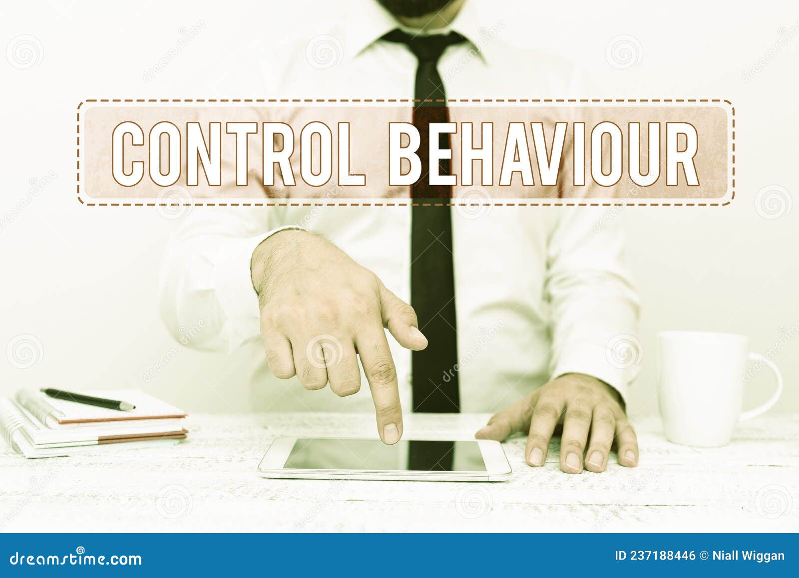 Text Caption Presenting Control Behaviour. Business Overview Exercise ...