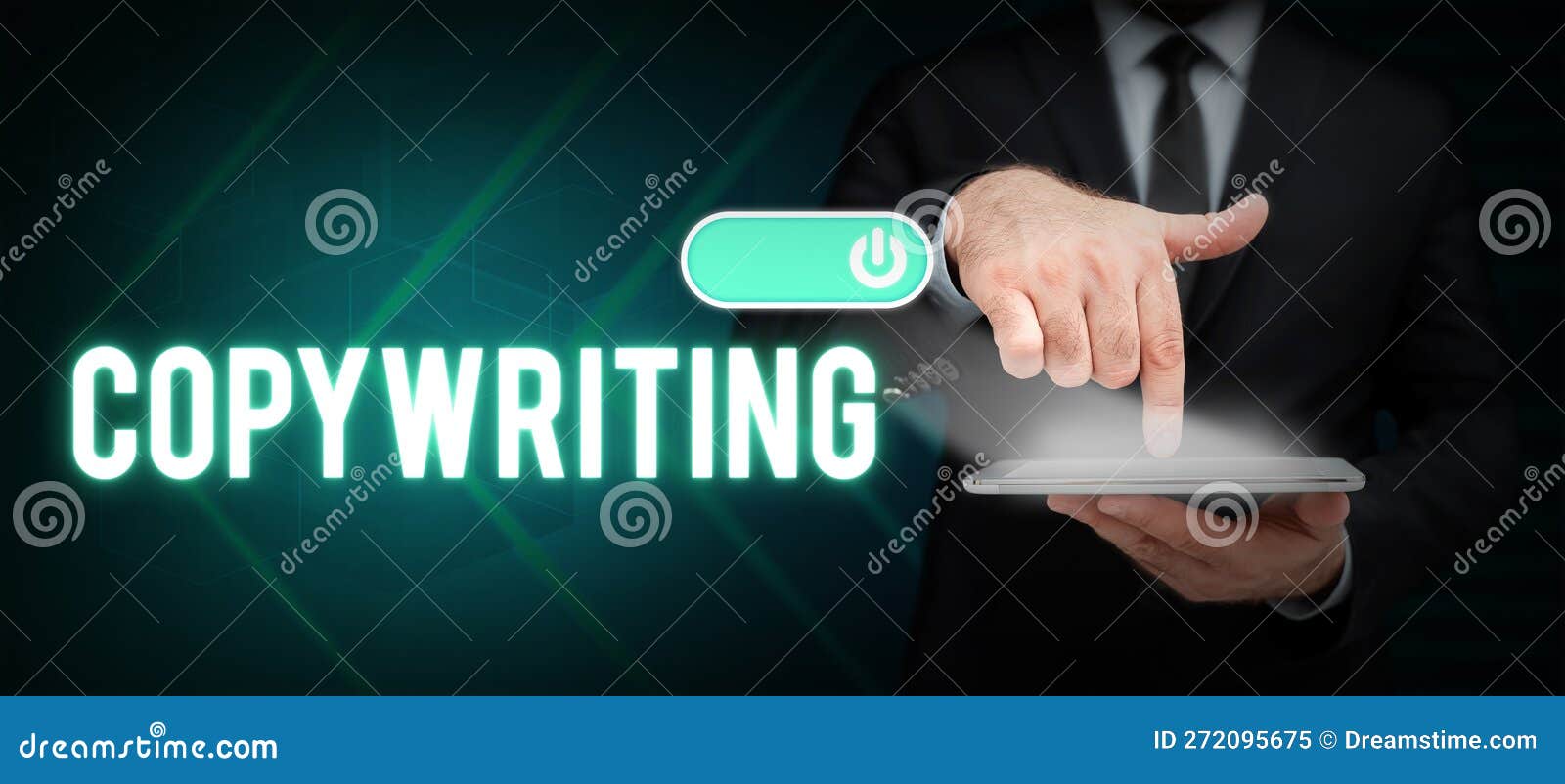 Sign Displaying Copywriting. Internet Concept Writing the Text of ...