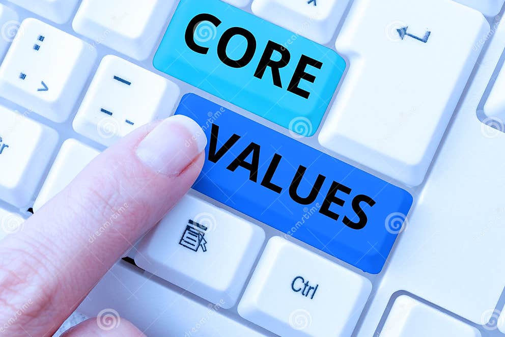 Conceptual Caption Core Values. Business Idea Principles Which Guide ...
