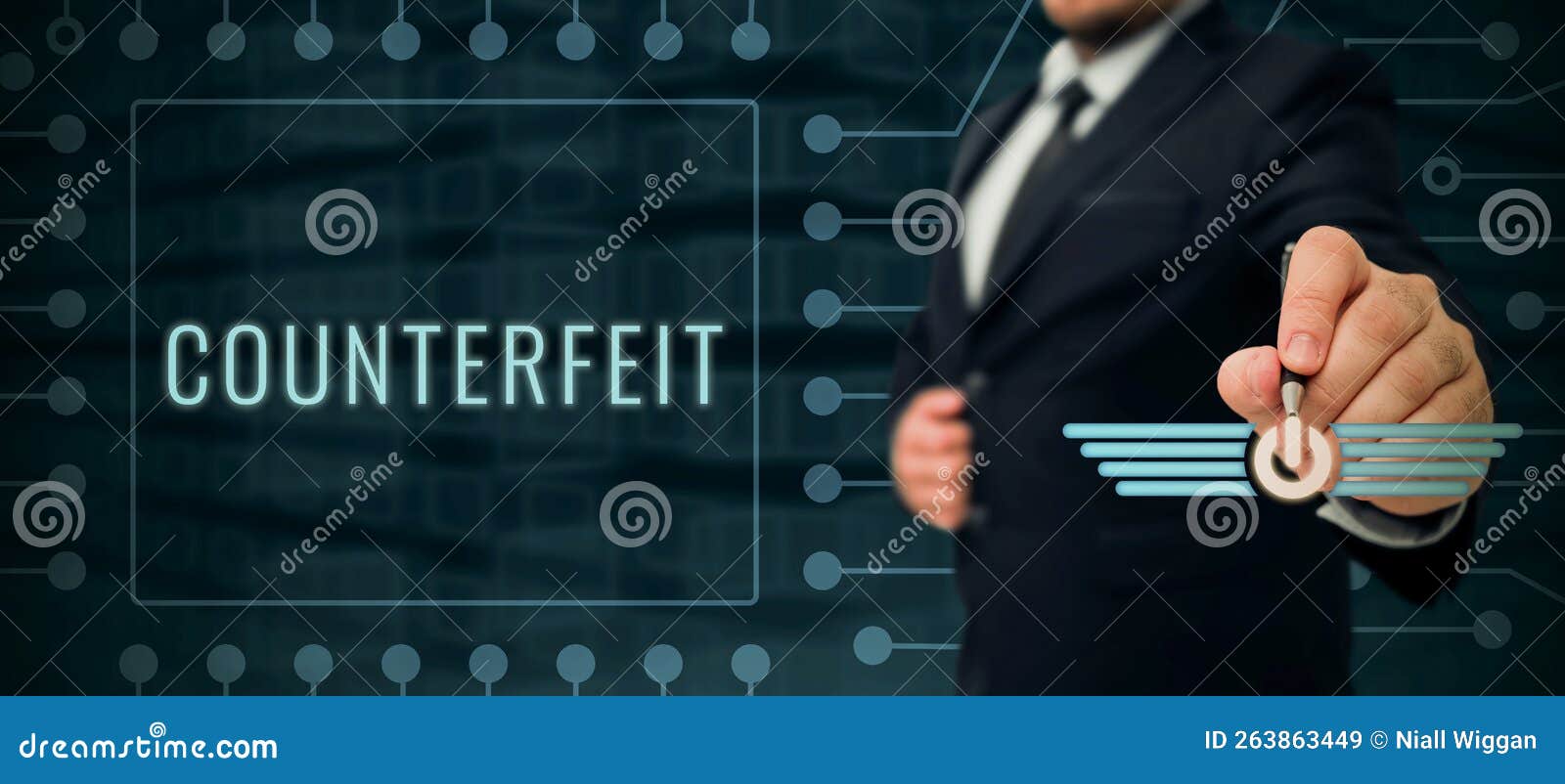 Hand Writing Sign Counterfeit. Internet Concept Made in Imitation of ...