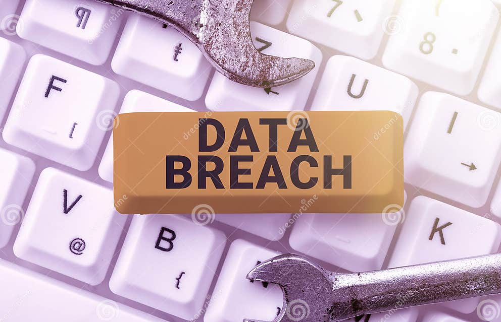 Text Caption Presenting Data Breach. Word for Unauthorized Release of ...