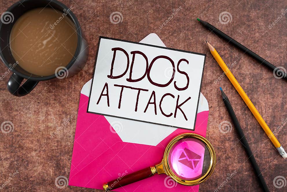 Text Caption Presenting Ddos Attack. Word Written on Disturbed Access ...