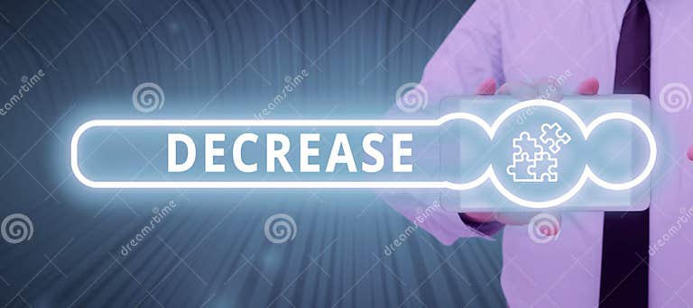 Text Caption Presenting Decrease. Word for Make or Become Smaller or Fewer in Size Amount ...