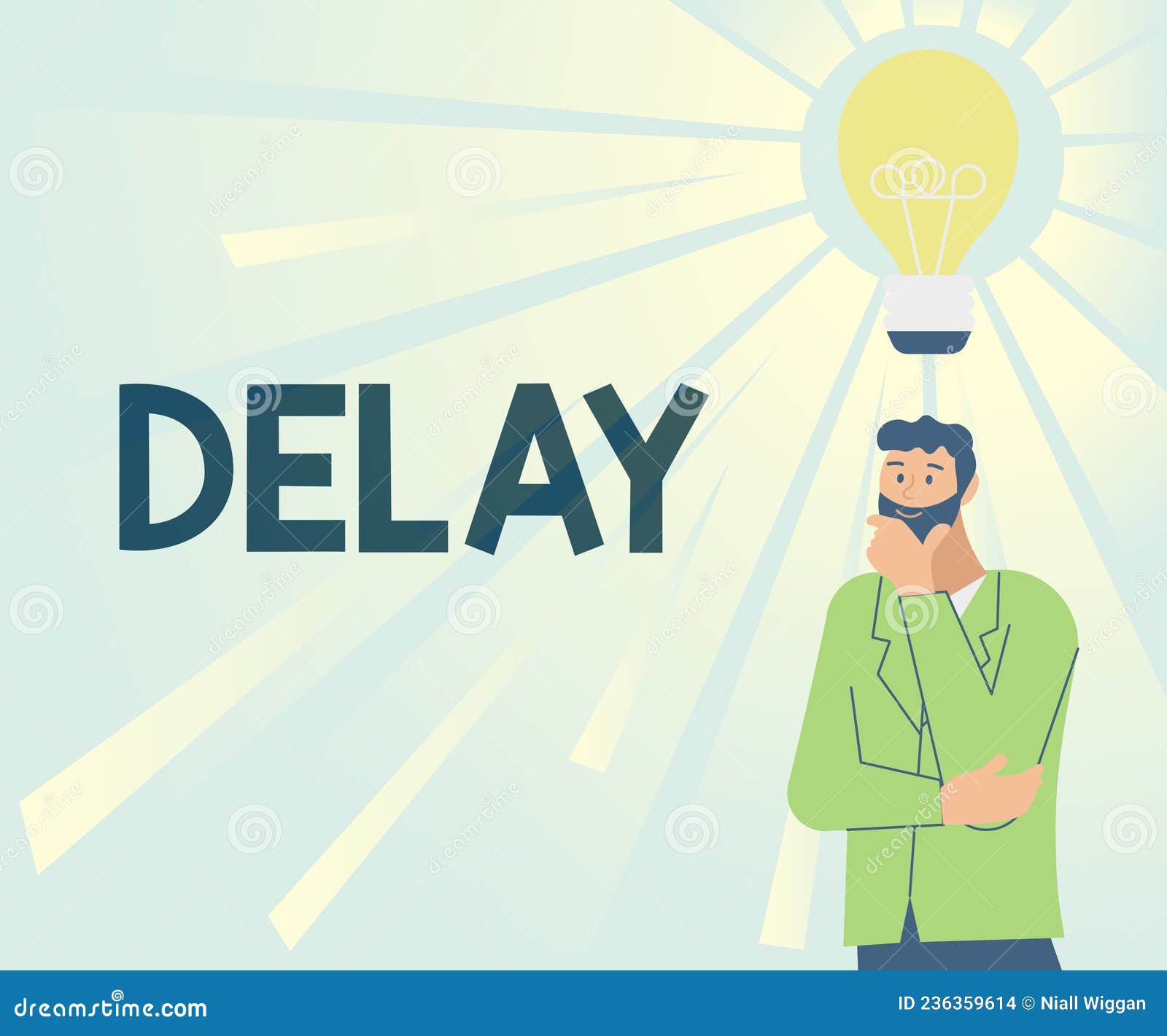 Text Caption Presenting Delay. Concept Meaning Unplanned Deferment of a ...