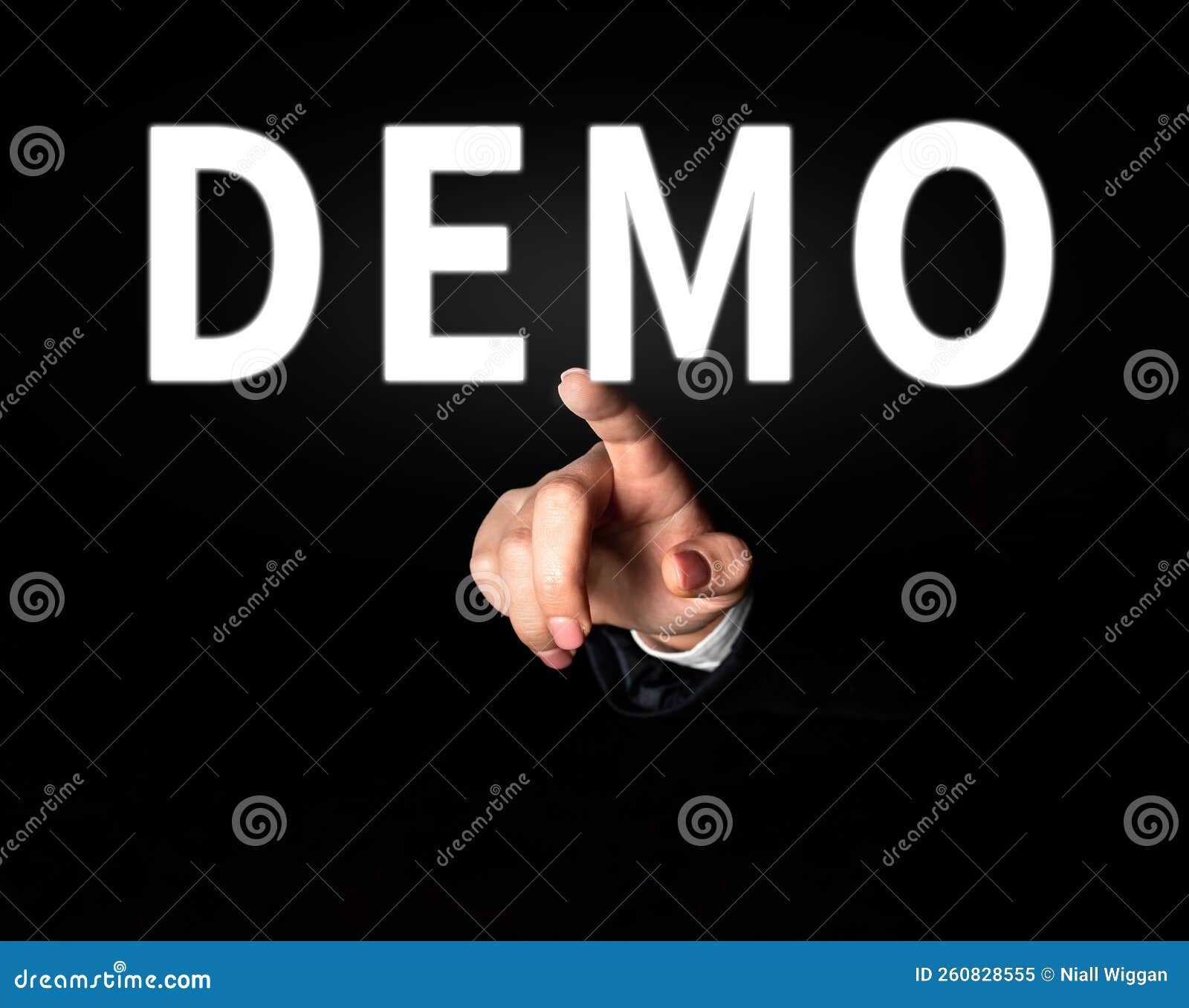 Text Caption Presenting Demo. Business Approach Exemplification Display ...