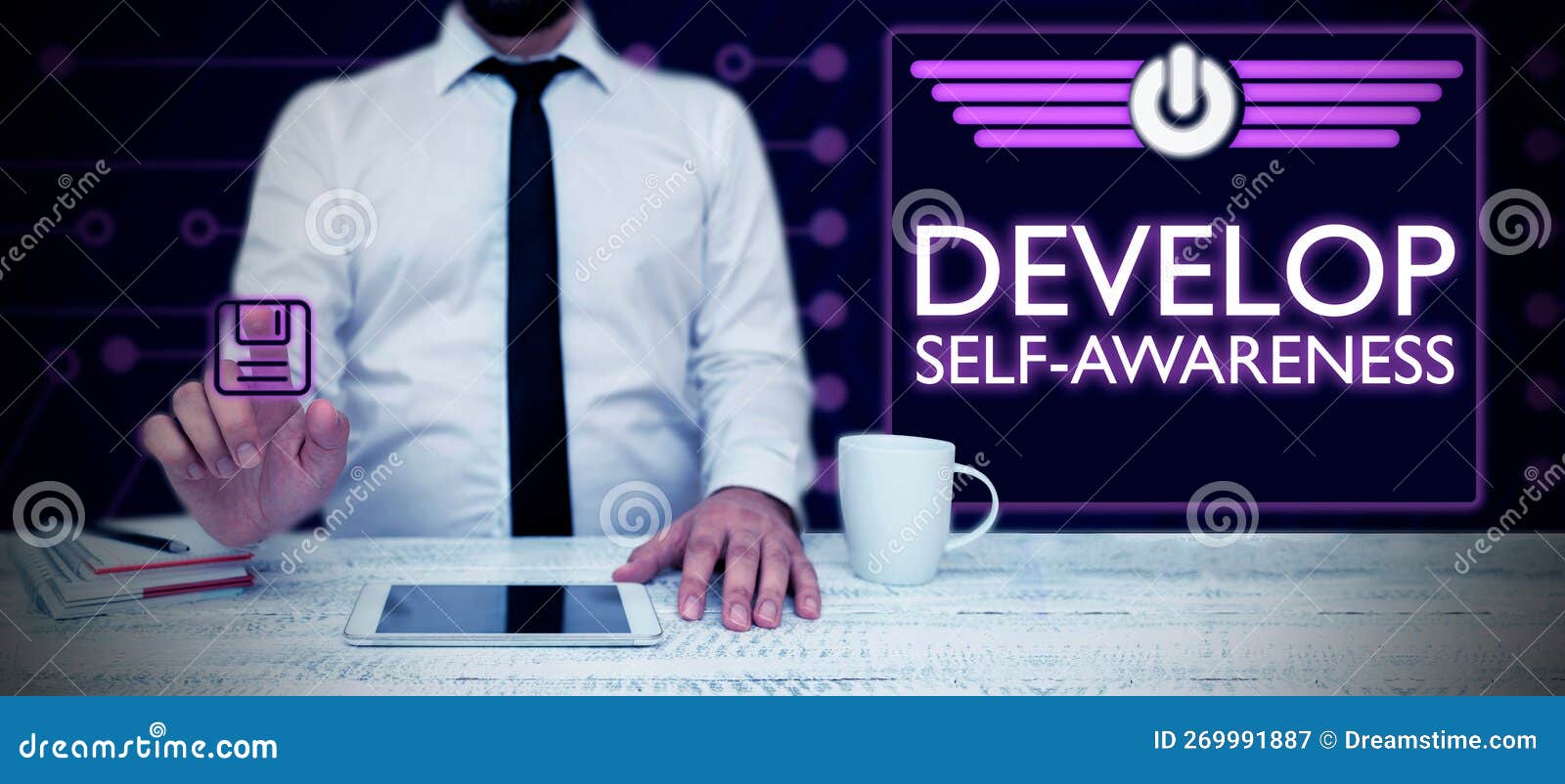 Text Caption Presenting Develop Self Awareness. Concept Meaning Improve ...