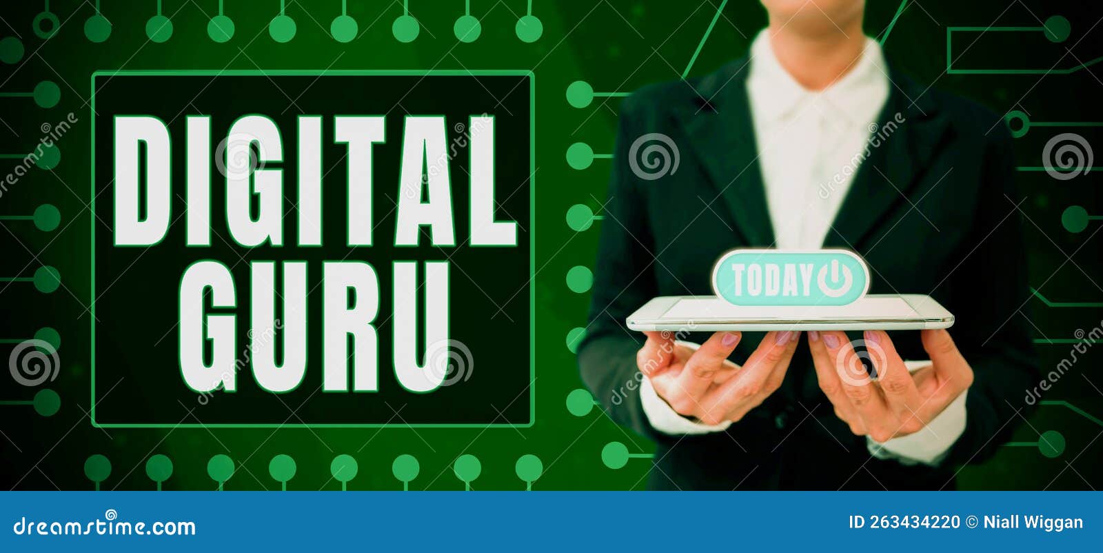 Text Caption Presenting Digital Guru. Word for Teacher and Intellectual ...