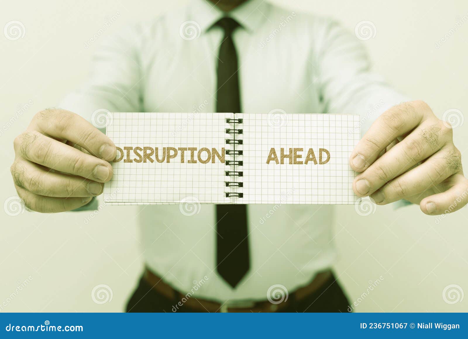 Conceptual Display Disruption Ahead. Business Concept Transformation ...