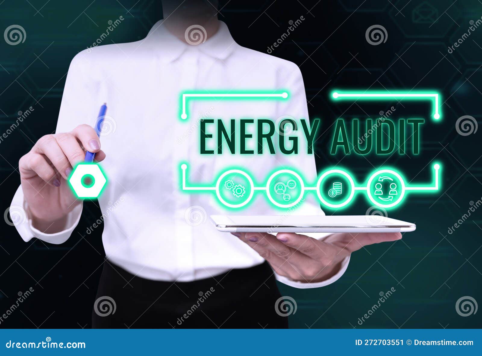 Text Caption Presenting Energy Audit. Concept Meaning Assessment of the ...