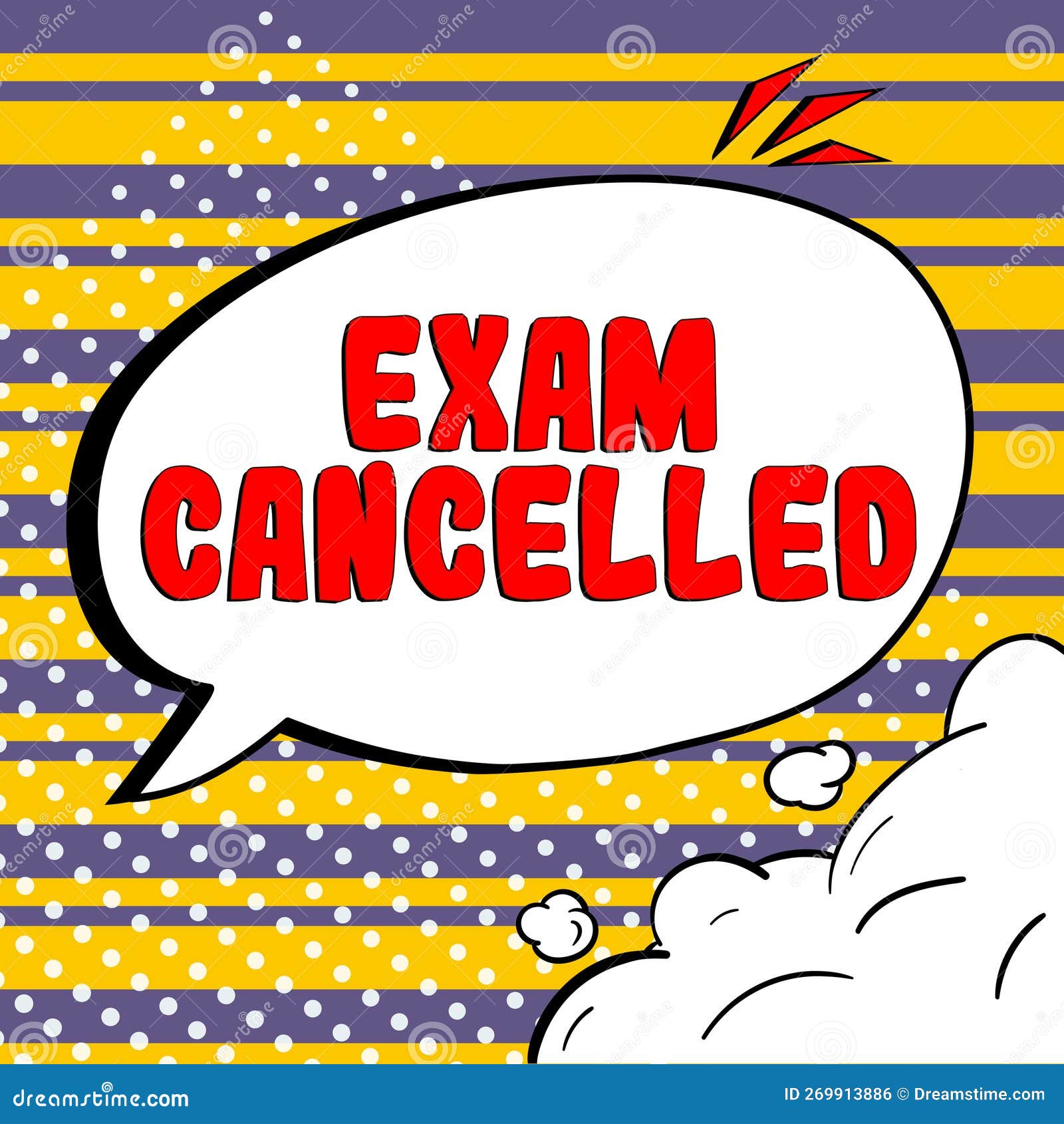 Text Caption Presenting Exam Cancelled. Business Approach the Precise ...