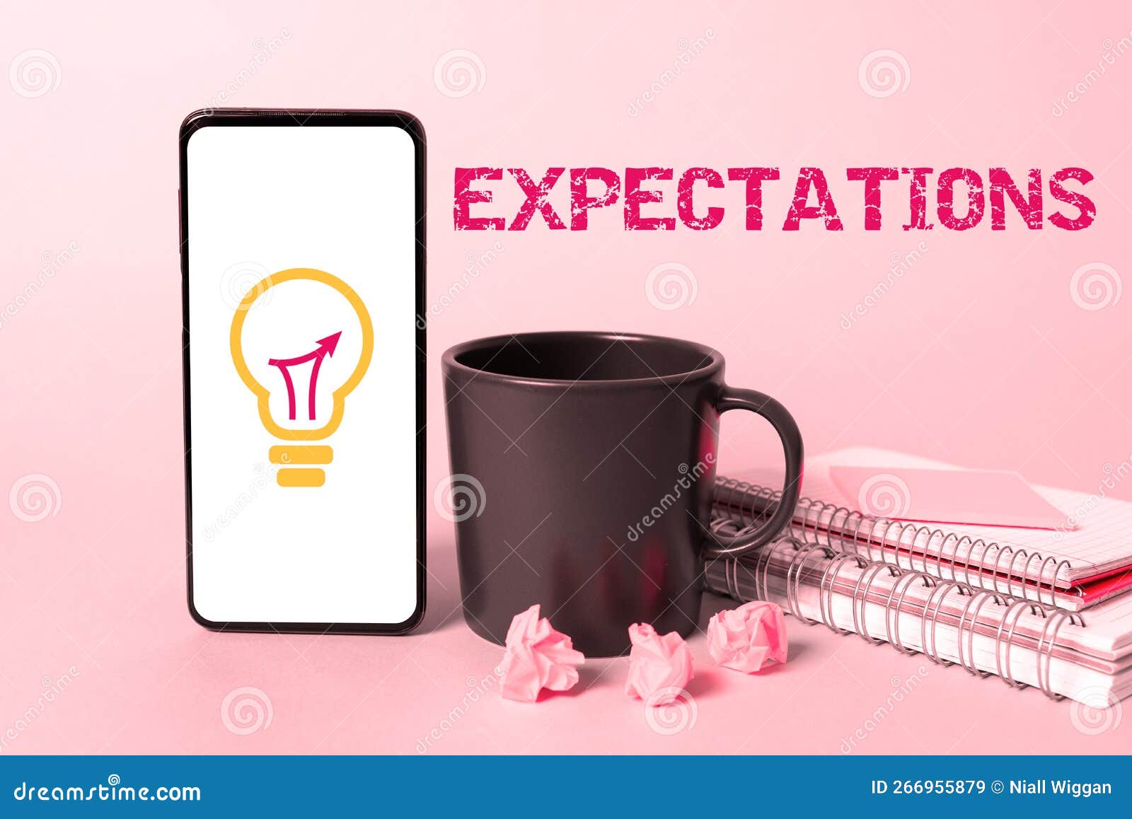 Text Caption Presenting Expectations. Business Showcase Strong Belief ...