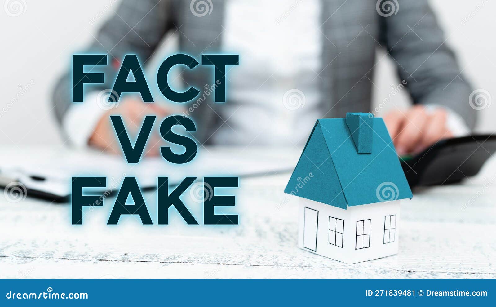 Text Caption Presenting Fact Vs Fake. Business Overview is it True or ...