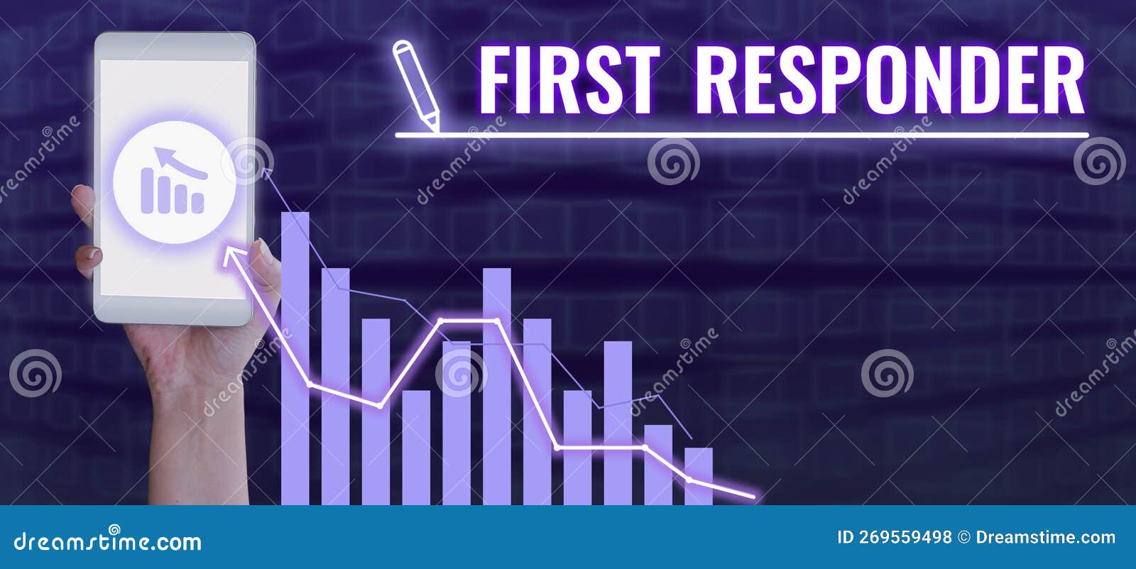 Text Caption Presenting First Responder. Concept Meaning a Person Who ... Text Caption Presenting First Responder. Concept Meaning a Person Who ...