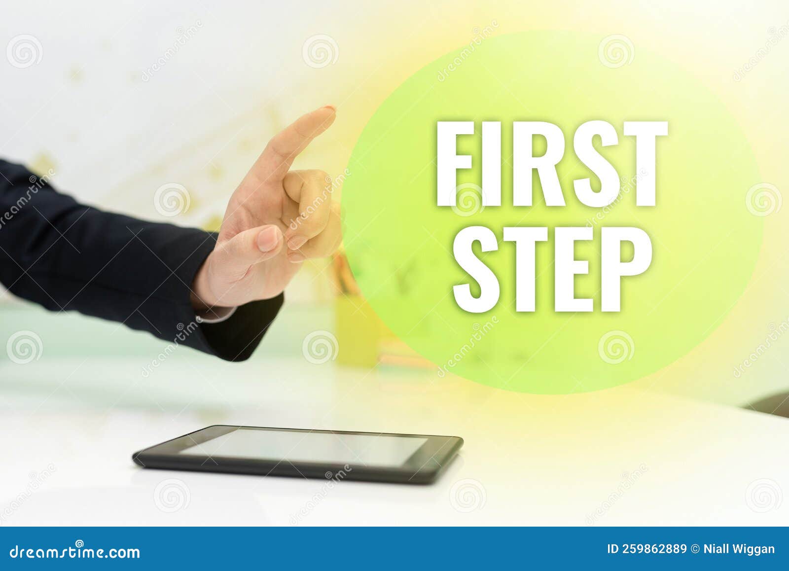 Text Caption Presenting First Step. Business Idea Pertaining To the ...