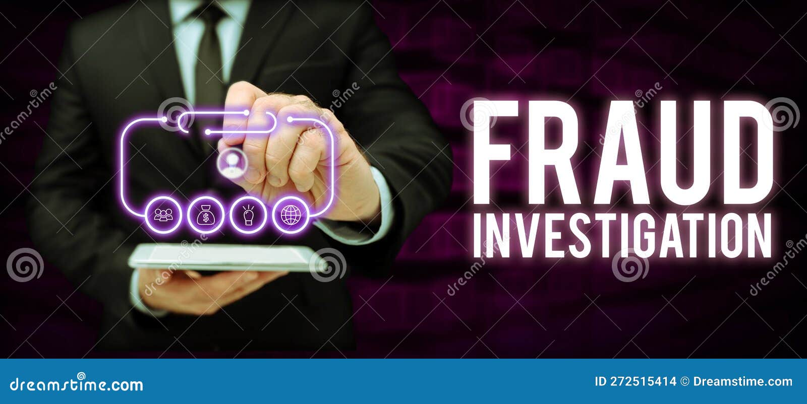 Text Caption Presenting Fraud Investigation. Internet Concept Process ...