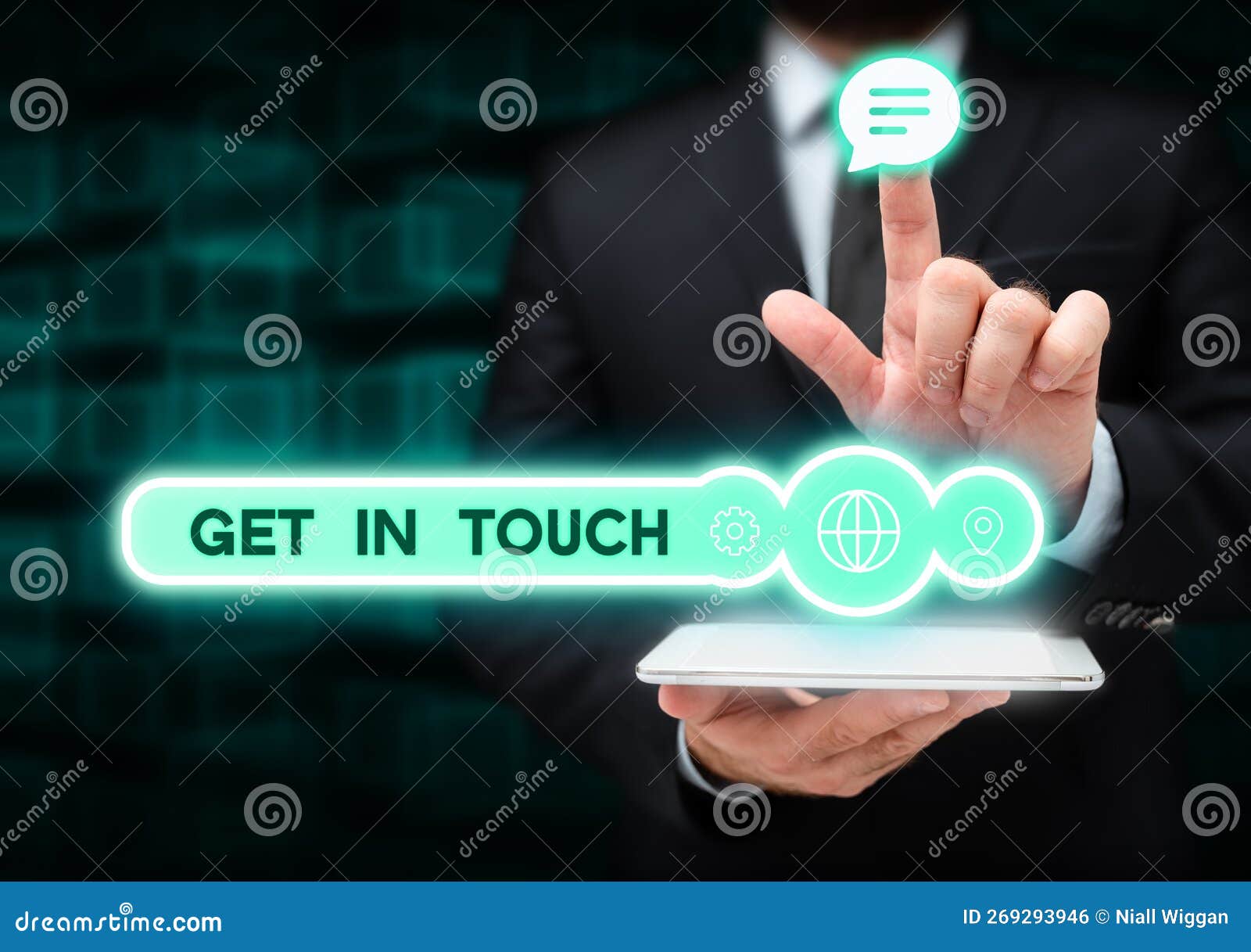 Text Caption Presenting Get in Touch. Internet Concept Stay in Contact ...