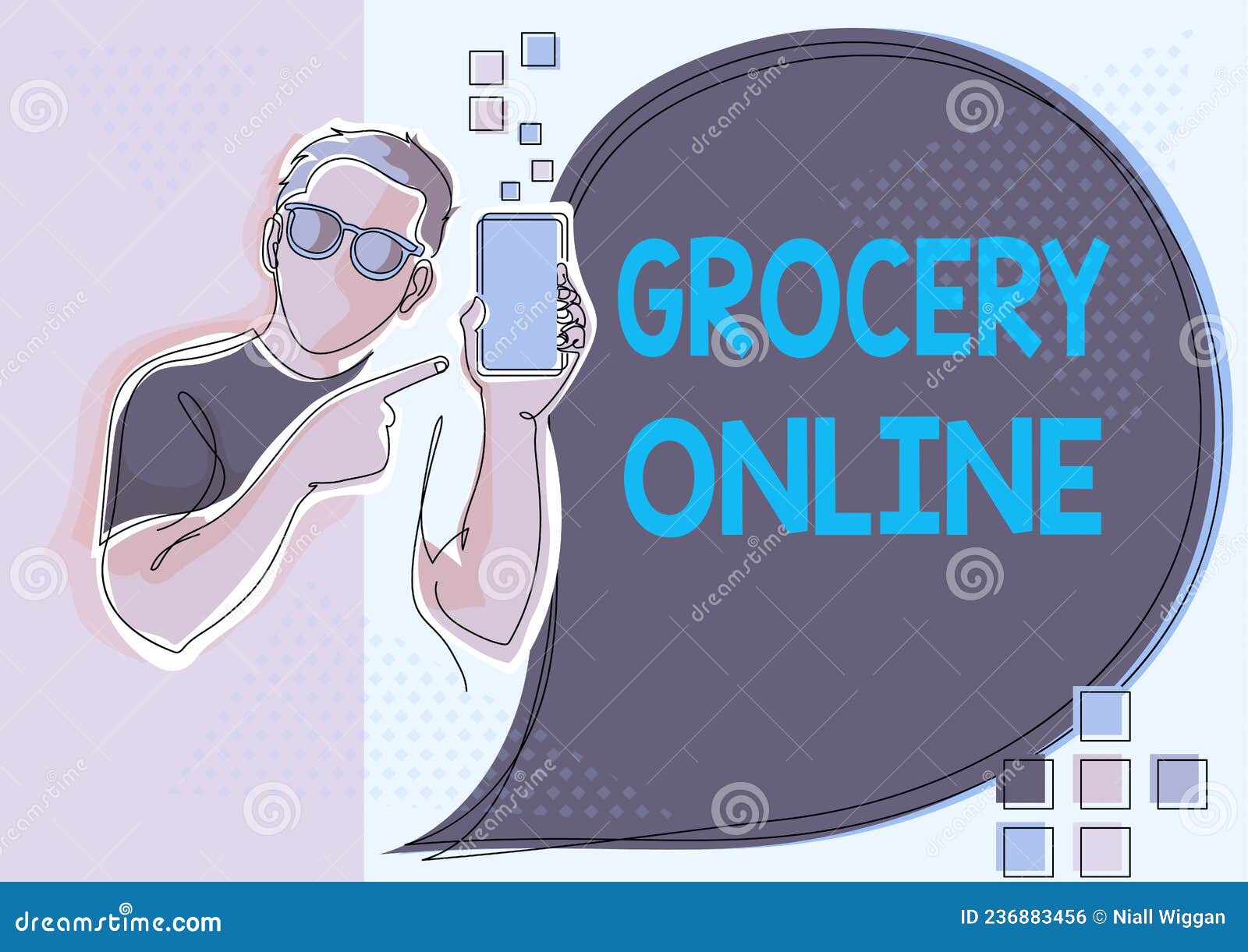 Text Caption Presenting Grocery Online. Word Written on Digital Version ...