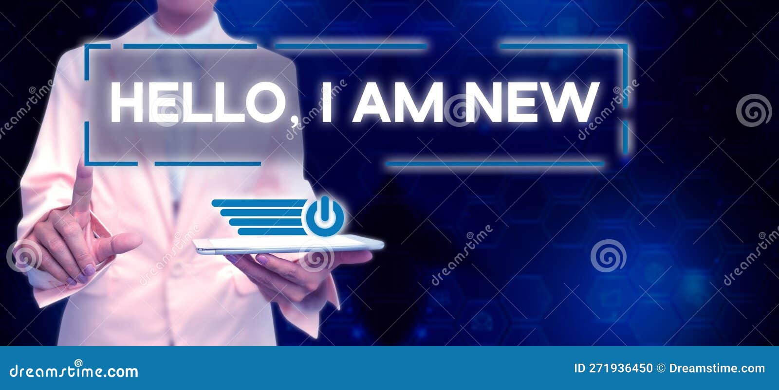 Text Caption Presenting Hello, I am New. Business Idea Introducing ...