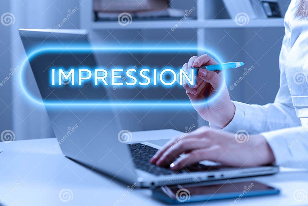 Text Caption Presenting Impression. Word Written on an Idea and Feeling ...