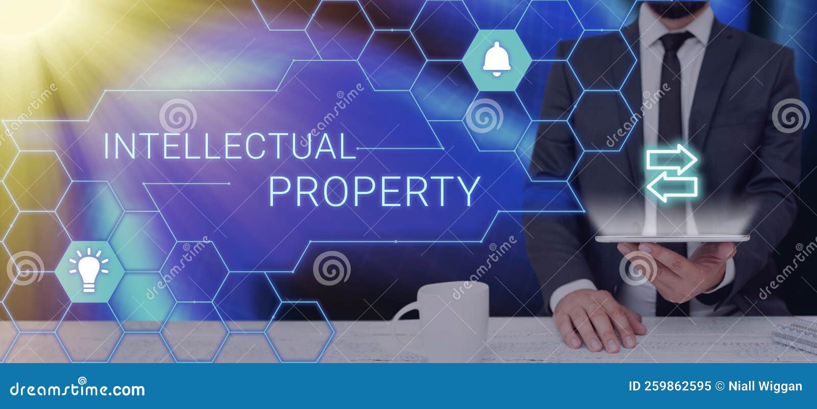 Text Caption Presenting Intellectual Property. Internet Concept Work or ...