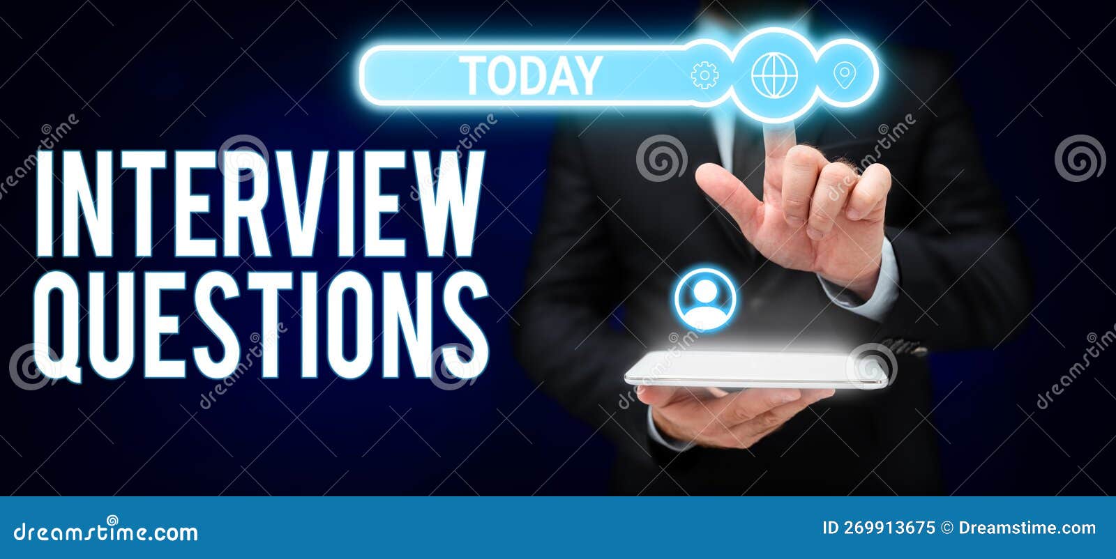 Text Caption Presenting Interview Questions. Word Written on Typical ...