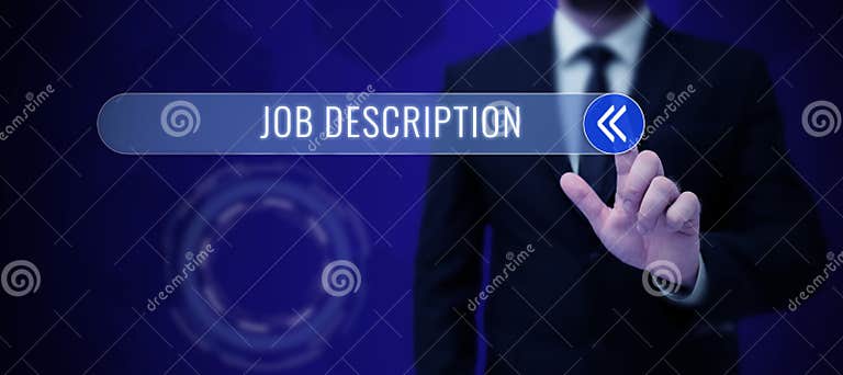Text Caption Presenting Job Description. Word Written on a Document ...
