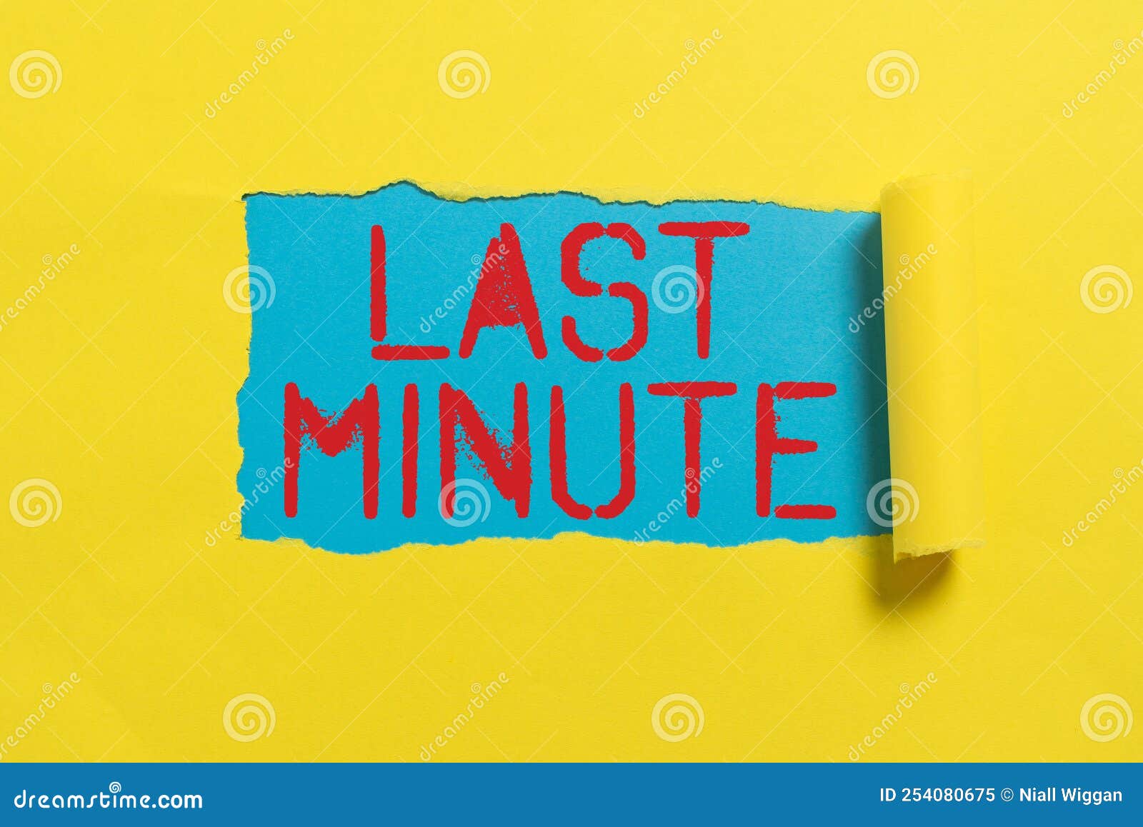 Text Caption Presenting Last Minute. Concept Meaning Done or Occurring ...